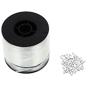 Healifty Fishing Line Nylon Fishing String Wire Strands Fishing Line Wire Leader Elastic Thread with 60 Aluminum Tackle for Fishing Lover 200M White