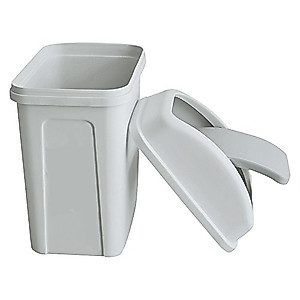 Teyyvn 7 Liter / 1.8 Gallon Plastic Trash Can, Small Garbage Can with Swing Lid (Slightly Grey)