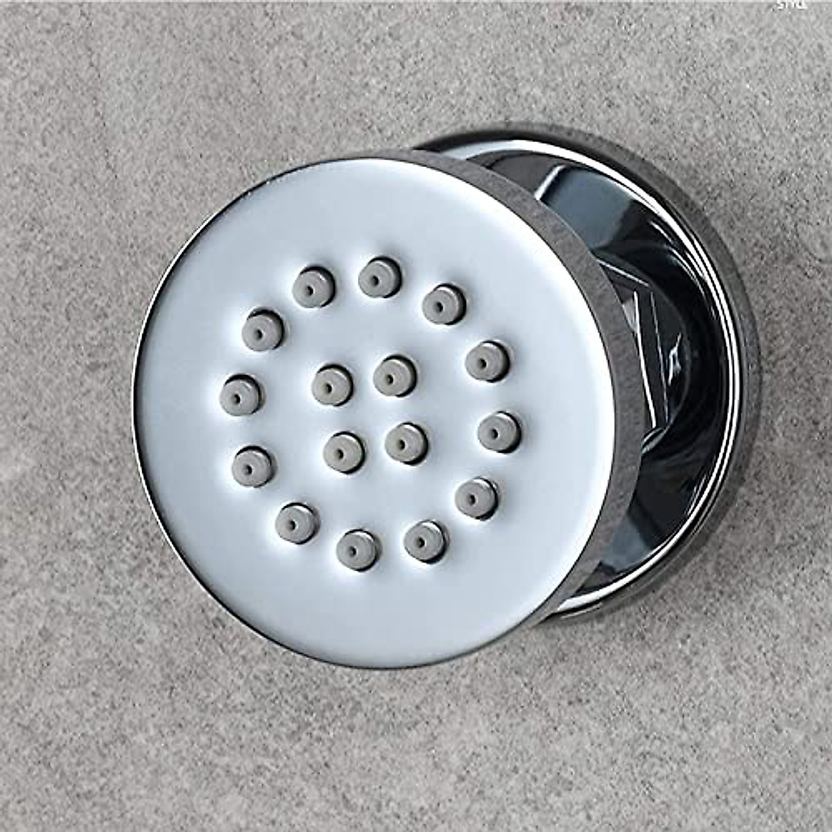 Yalsfowe Round Shower Body Sprays Chrome, 2 Inches Shower Jets System, Brass Spa Massage Showerhead Wall Mounted, Angle Adjustable, High Pressure Shower Head,1pcs