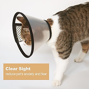 ZeyZoo Cat Cone, 6.5 inches Adjustable Cat Cones to Stop Licking for Cats After Surgery, Lightweight Cat Neck Recovery Cone, Plastic Elizabethan Collar for Small Cats, Kitten and Rabbits