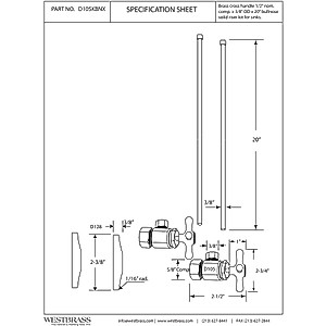 Westbrass Bullnose Faucet Kit with Cross Handles, 5/8" OD x 3/8" OD x 20", Polished Nickel, D105KBNX-05