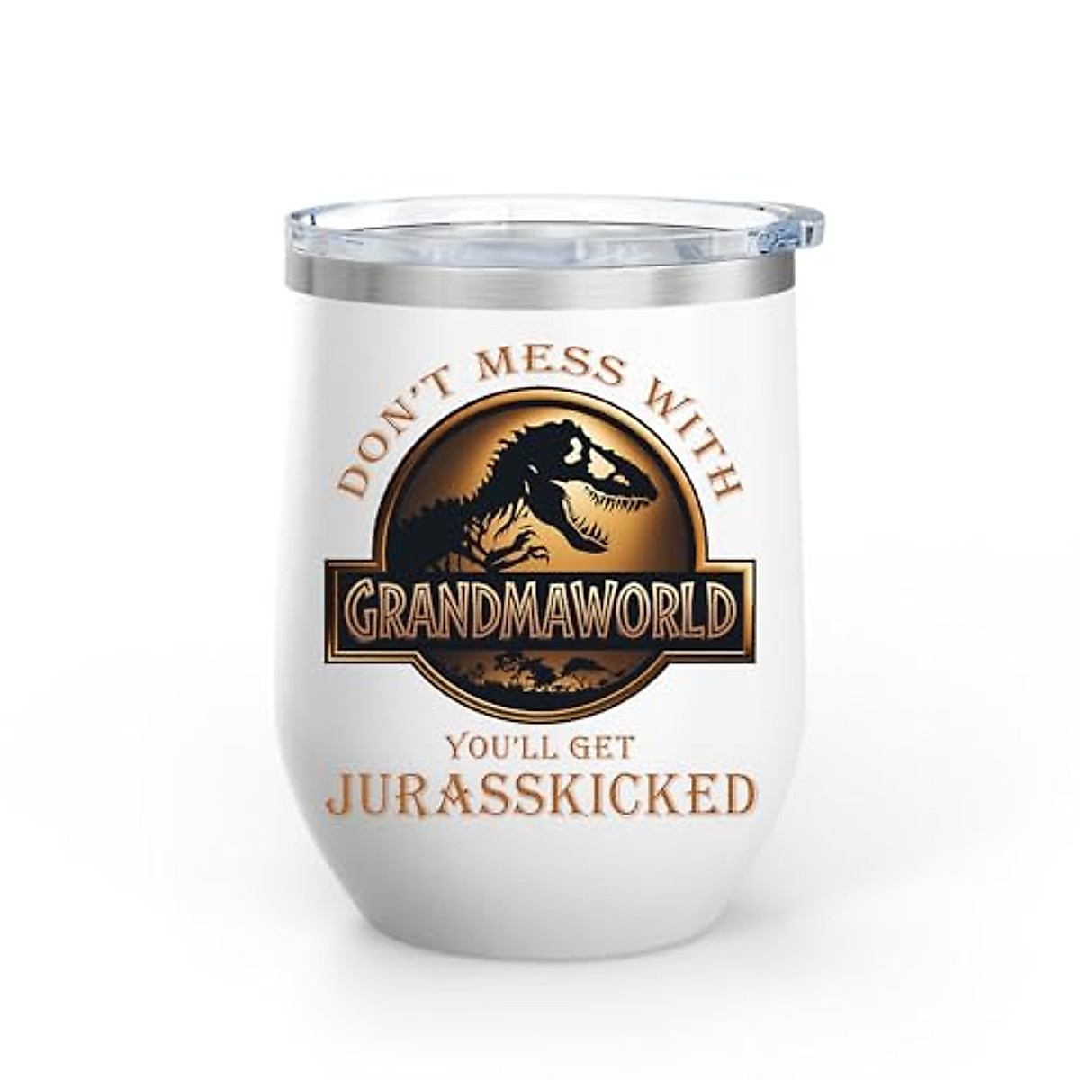Grandmaworld Tumbler, Mamasaurus Nutrition Facts Cup for Mother's Day, Cool Tumblers for Mom, Stepmom or Grandma from Daughter or Son