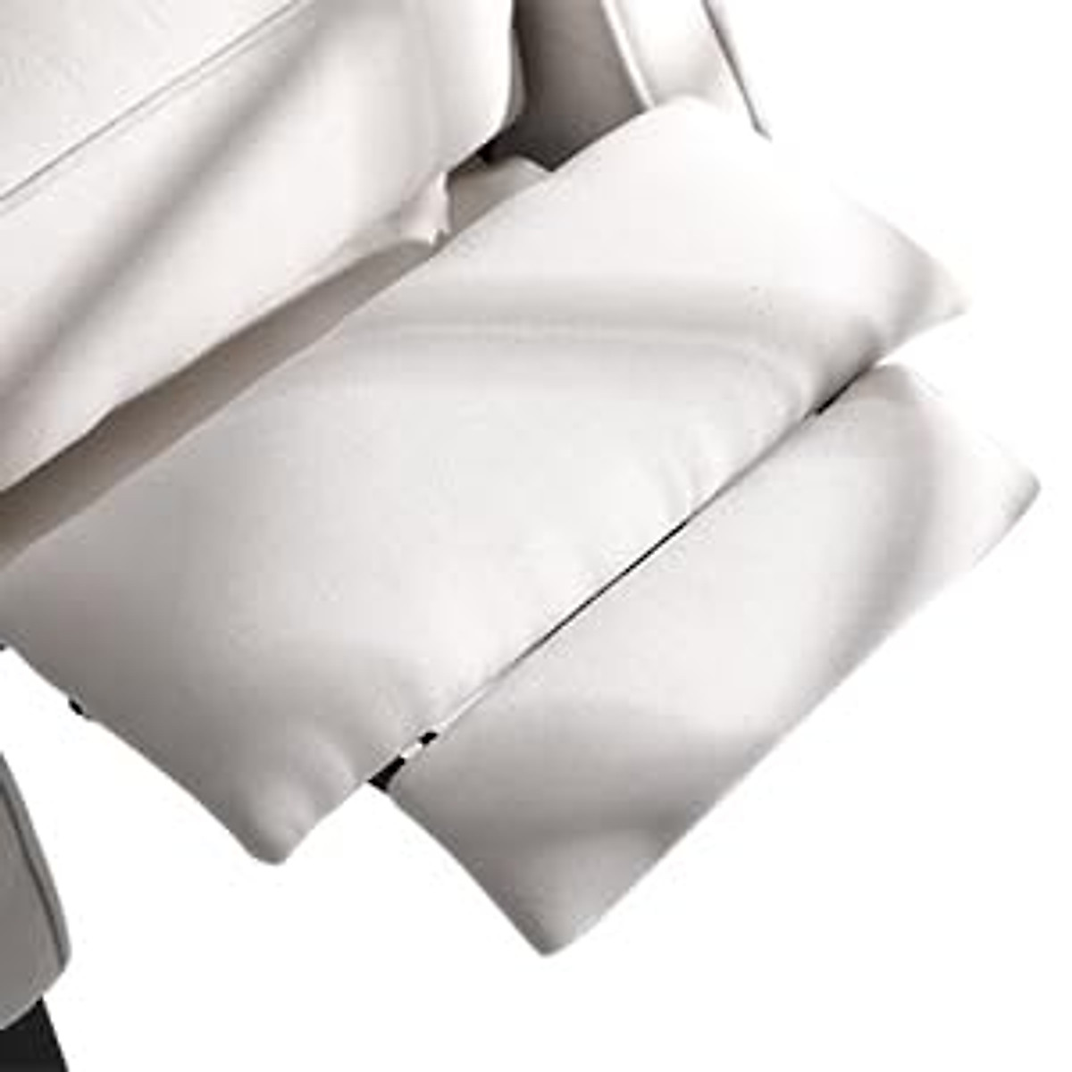 RYONGII Wingback Recliner Chair with Heating and Massage Tufted Fabric Recliner Sofa Furniture,Thick Seat Cushion and Backrest Modern Living Room and Bedroom (Ivory)