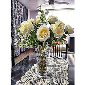 DEEMEI Artificial Baby Breath Gypsophila Flowers Bouquets 15 pcs Real Touch Flowers for Wedding Party DIY Wreath Floral Arrangement Home Decoration (White)