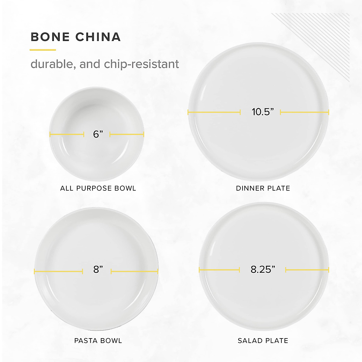 Table 12 16-Piece Natural White Coupe Dinnerware Set, Service for 4