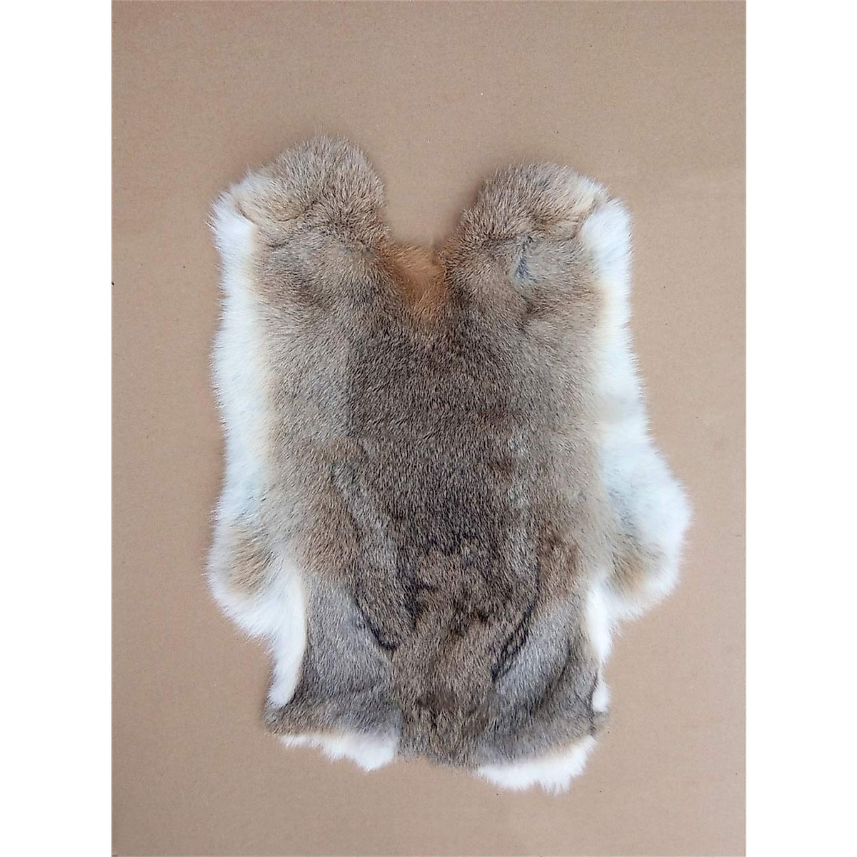 4pack Natural Tanned Rabbit Fur Pelt Real Rabbit Skin Hide Pelts (10" by 12" Rabbit Pelt with Sewing Quality Leather) (Natural Yellow Tanned)