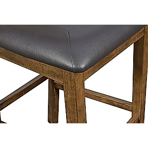 New Classic Furniture Gia 3-Piece Drop Leaf Counter Table Set with 2 Chairs, 42-Inch, Brown