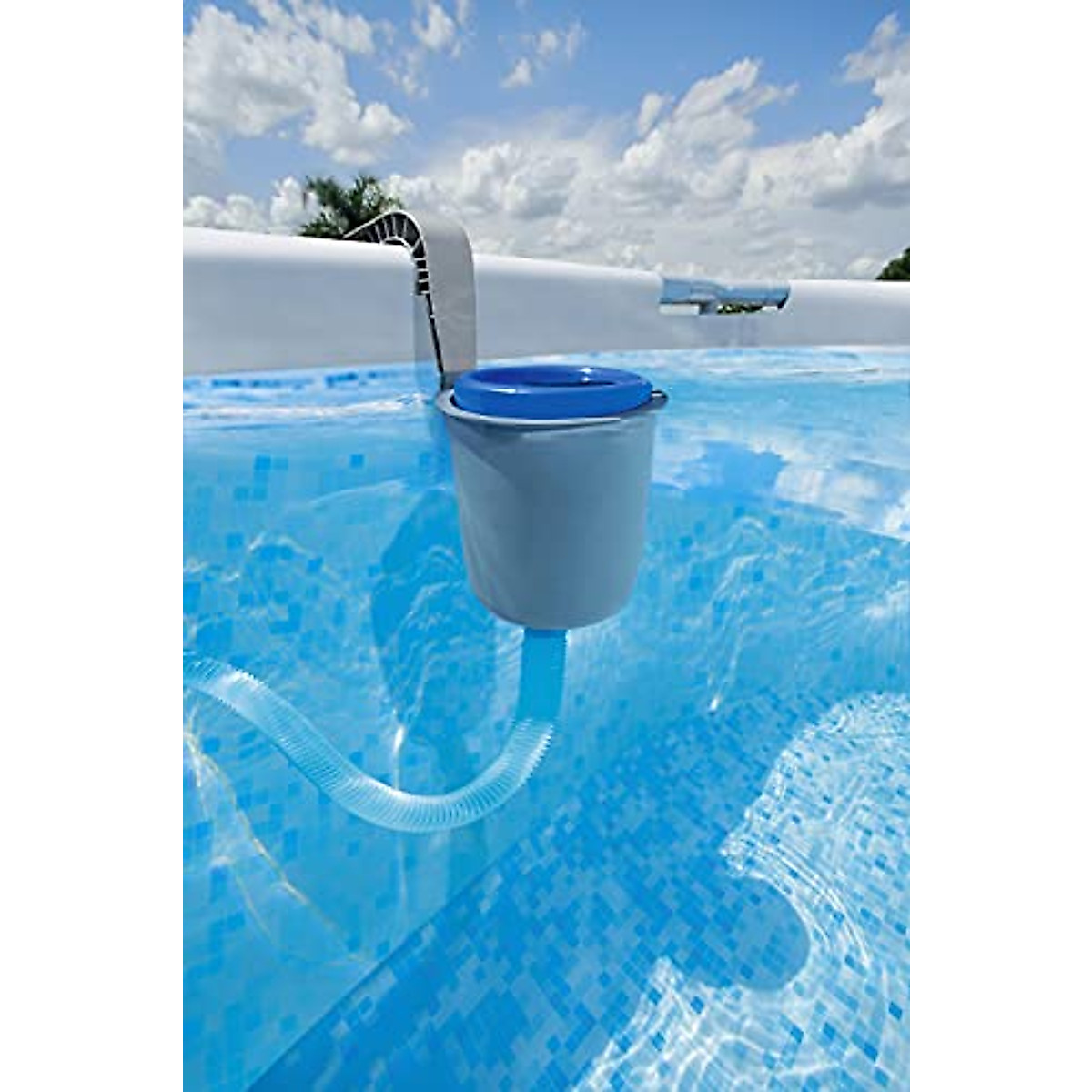 Bestway Flowclear Wall Mount Surface Skimmer | Cleans Above Ground Pools | Attracts Floating Debris, One Size, Grey
