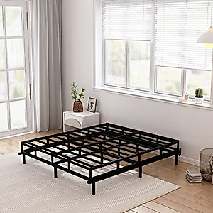 Gdduck 9 Inch Box Spring Queen,Metal Queen Size Box Only Basics Bed Base, Mattress Foundation,Black Sturdy Heavy Duty Structure with Cover,Noise Free,Easy Assembly
