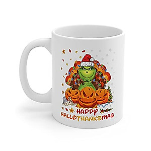 DATDesigns Christmas Mug - Happy Hallothanksmas And Merry Christmas Fall Funny Gift For Halloween Christmas - Halloween Mug - Best Gift Christmas Mugs 11oz, MUG-1WVXUWCMJE-11oz, White