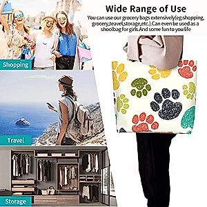 Cute Colorful Dog Paw Printed Women'S Fashion Large Waterproof Tote Shoulder Bag For All Kinds Of Everyday Uses
