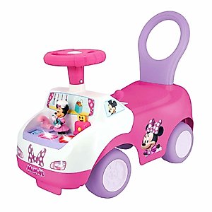 Kiddieland Disney: Minnie Mouse Happy Kitchen Activity Ride-On - Lights & Sounds, Foot to Floor, Kids Car, Push & Pull, Ages 12-36 Months, 23 x 11 x 17.5 inches, Pink