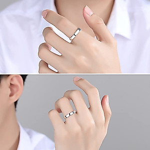 Meilanduo 925 Sterling Silver High Polish Plain Ring Comfort Fit Wedding Band for Women Men 3.5mm Size 4-12 (Silver, 8)