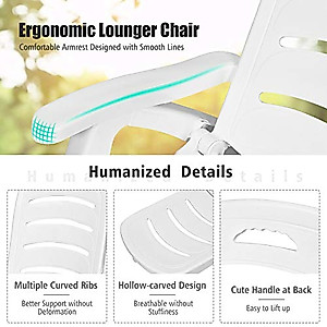 HAPPYGRILL Foldable Patio Lounger Chaise Chair with Wheels for Outdoor Patio Poolside