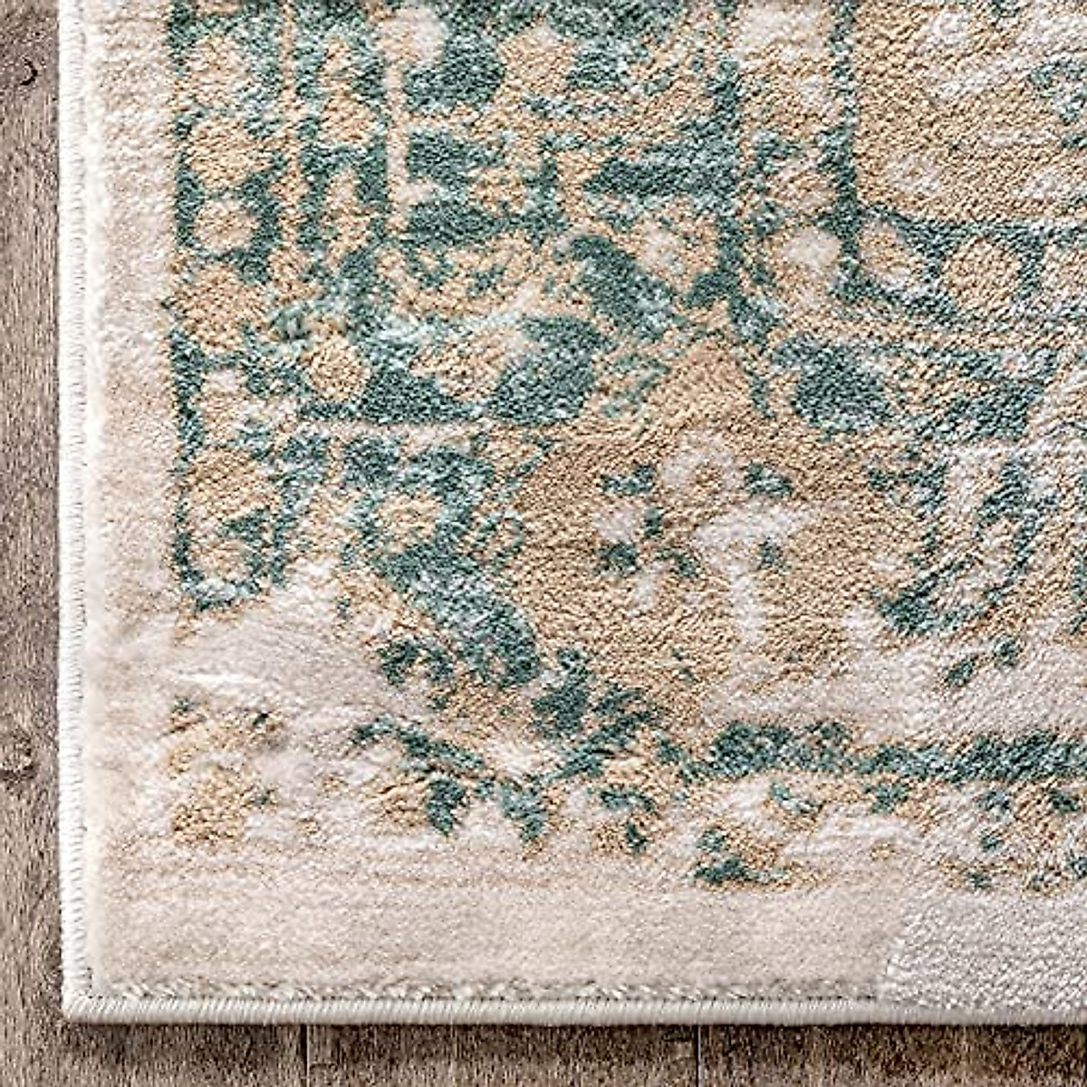 Well Woven Kensington Maxwell Blue Modern Medallion Antique Vintage Distressed Area Rug 3'11" x 5'3"
