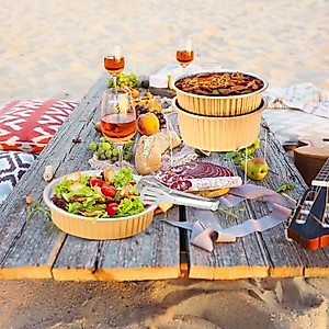 Riccioney 8 Set Disposable Chafing Dish Buffet Set Chafer Wire Racks Buffet Stand Set Food Warmer Catering Supplies Including Chafer Pans, Utensils and Buffet Stand