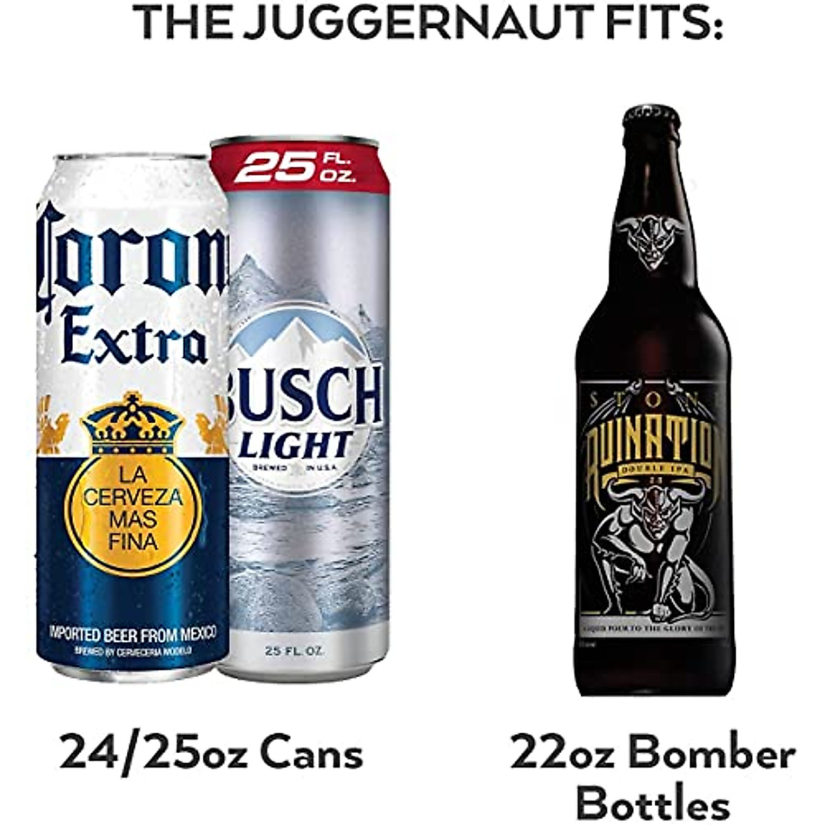 BrüMate Hopsulator Juggernaut Can Cooler Insulated for 24oz  / 25oz Cans | Can Coozie Insulated Stainless Steel Drink Holder for Beer, Tea, and Energy Drinks (Matte Gray)