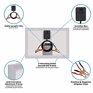 10 Watt Polycrystalline Solar Panel Charger for Deep Cycle Battery