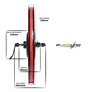 EBIKELING Waterproof Ebike Conversion Kit for Electric Bike 26" Rear Wheel Electric Bicycle Hub Motor Kit with Mountain Bike Rim1500W 1200W 750W 500W Electric Bike Conversion Kit