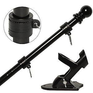 NELXINJO Flag Pole Kit for House - 6FT Stainless Steel Residential or Commercial Outdoor Flagpole with Bracket, 2 No-Tangle Ball Bearing Rings