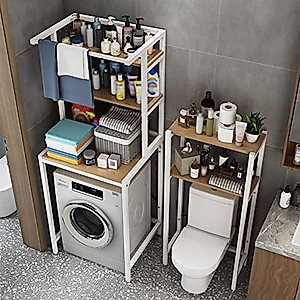 BKGDO Washer Storage Frames Floor Standing for Over Toilet,Bathroom Shelf,Multi-Purpose Washinghine Shelf,Washinghine Storage Rack Bathroom Organizer/White