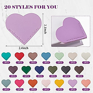 40 Pcs Leather Heart Bookmark Page Corner Bookmark Cute Book Marks Book Lovers Gifts Accessories Bookmark Clips for Reading Lover Kid Student Bookworm Present Home Office School, Heart Shape