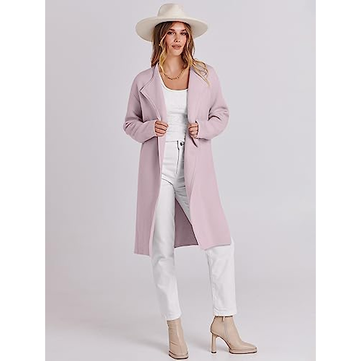 Prinbara Open Front Cardigan for Women Lapel Casual Long Sleeve Knit Sweater Lightweight Trench Coat Jacket 2023 Trendy 7PA21-Taofen-S