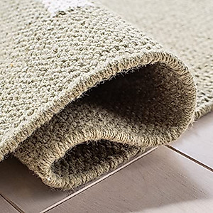 SAFAVIEH Montauk Collection 6' x 9' Light Green/Ivory MTK313W Handmade Flatweave Boho Farmhouse Cotton Modern Stripe Living Room Dining Bedroom Area Rug