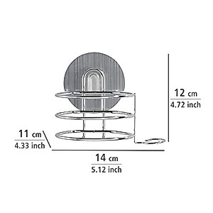 WENKO Osimo Hair Dryer Holder, 5" x 4.7" x 4.3", Chrome