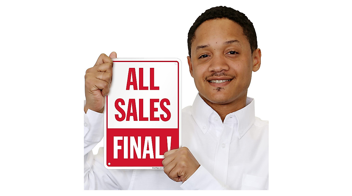 SmartSign All Sales Final Store Policy Sign - Durable 10x7 in USA