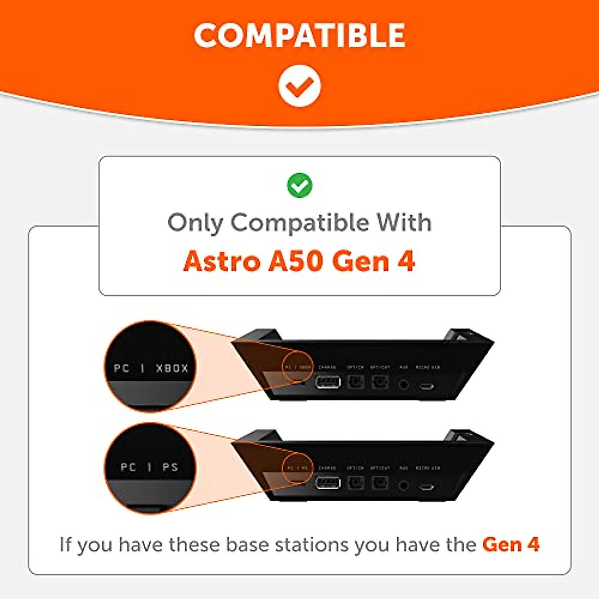 WC Freeze A50- Hybrid Fabric Cooling Gel Replacement Earpads for Astro A50 Gen 4 Only, Made by Wicked Cushions, Improved Durability, Thickness and Sound Isolation | Black