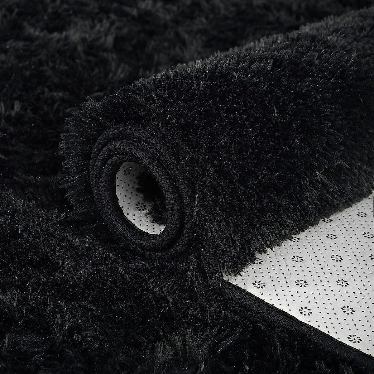 ISEAU Area Rugs 8x10 Feet for Living Room Rugs, Ultra Soft Fluffy Black Rugs for Bedroom, Non-Slip Modern Large Shag Bedroom Rug for Kids Room Dorm Home Decor