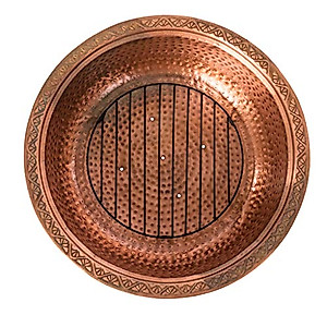 Fire Sense 62665 Fire Pit Palermo Copper with Steel Stand Wood Burning Lightweight Portable Outdoor Firepit Included Mesh Spark Screen Steel Grate Screen Lift Tool & Vinyl Weather Cover - 26.5"