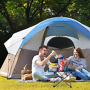 Tesouro Portable Camping Table,Folding Side Table Aluminum Top for Outdoor Cooking, Hiking, Travel, Picnic (Small, Sliver)