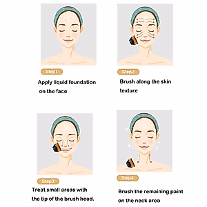 Foundation Makeup Brush Kabuki Makeup Brush Multifunctional Makeup Brush Make Up Tool for Foundation Blending Liquid (2pcs Black & 1pc Rose)