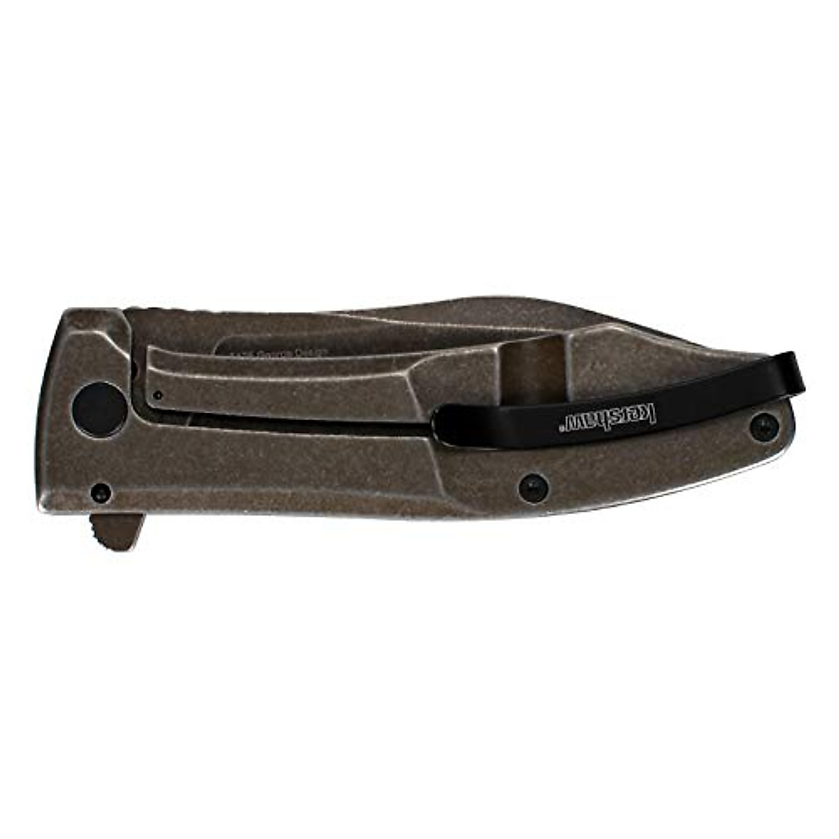 Kershaw Boilermaker Pocketknife; 3.3-inch 8Cr13MoV Stainless Steel Blade, SpeedSafe® Assisted Open, Brown PVD Coating with Stonewashed Finish, Frame Lock, Every Day Carry (3475), Black