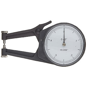 Mitutoyo 209-457 Caliper Gauge, Pointed Jaw, White Face, 0-0.8" Range, +/-0.0015" Accuracy, 0.0005" Resolution, Meets IP65 Specifications