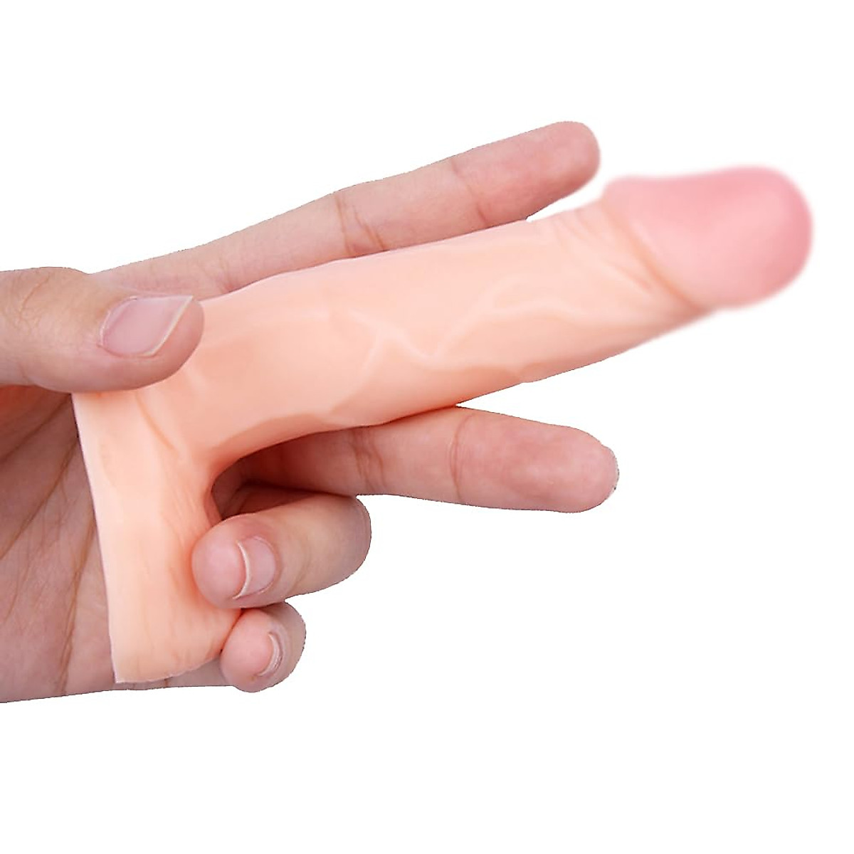 4 in Realistic Small Dildo,Beginner Anal Plug,Soft Anal Dildo with Curved Shaft and Balls,Adult Anal Sex Toy Women Men Couples.Experience Multi-Purpose Mini Style(Flesh)