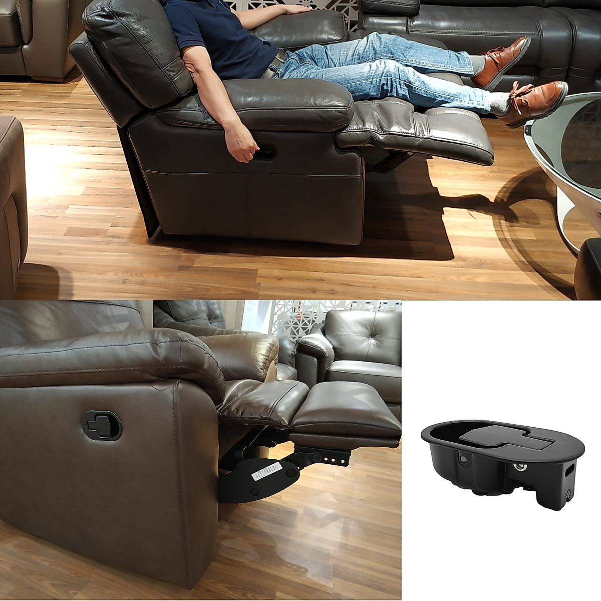 Merrian Living Metal Recliner Handle with Cable, Replacement Part for Most Brands of Sofa, Couch, Loveseat, Chair