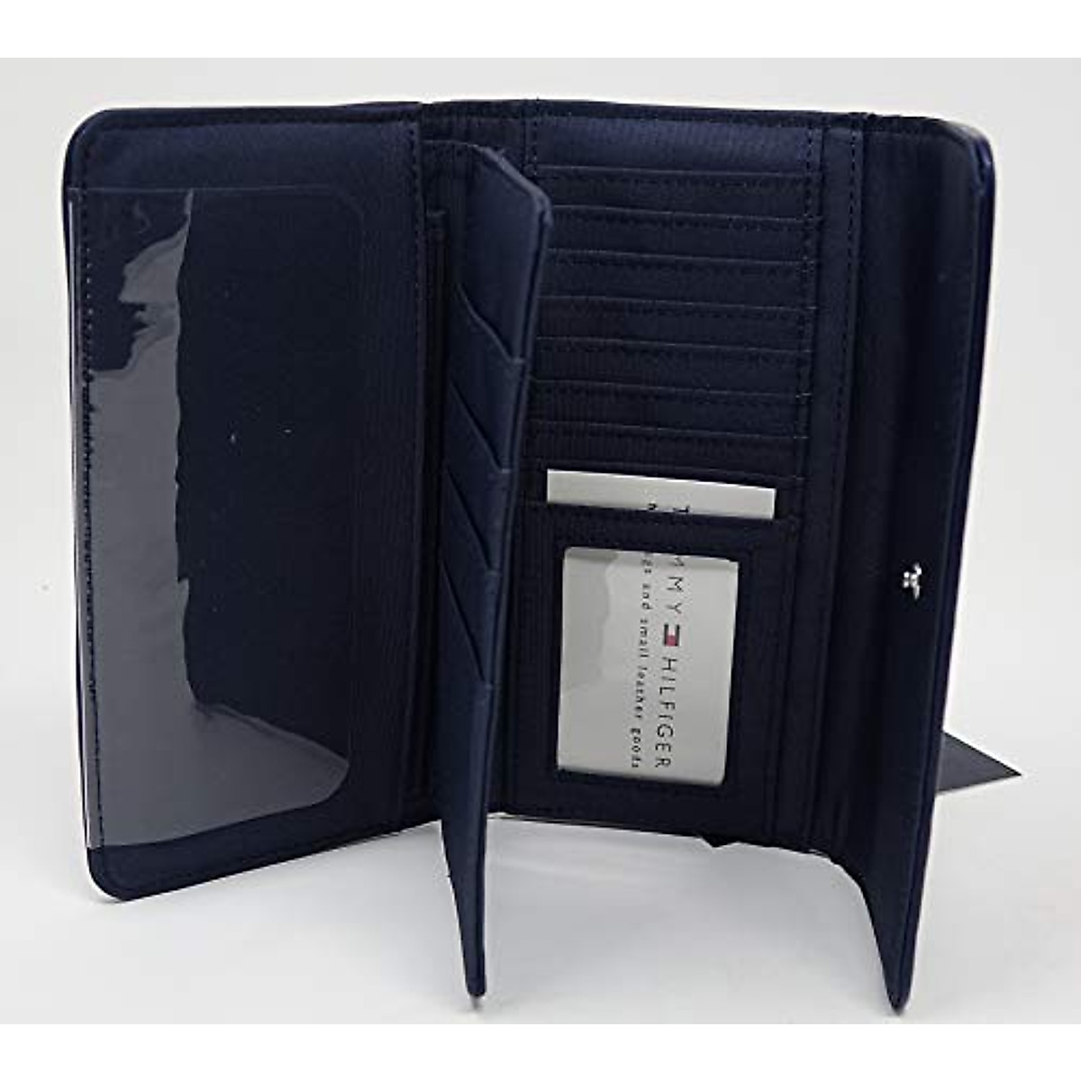 Tommy Hilfiger Women's Navy Blue Logo Debossed Checkbook Wallet Clutch Bag