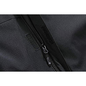 OTU Men's Lightweight Waterproof Hooded Rain Jacket Outdoor Raincoat Shell Jacket for Hiking Travel Black M