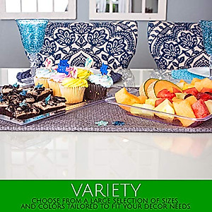 Plasticpro Plastic Serving Trays - Serving Platters Rectangle 10 X 14 Disposable Party Dish Crystal Clear Pack of 4