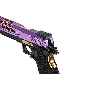 Lancer Tactical Airsoft Pistol STRYK Hi-Capa 5.1/4.3 Full Metal Gas Blowback 330 FPS (Regular, Purple & Gold, Hi-Capa 5.1)