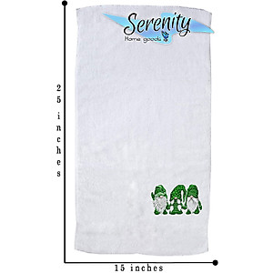 St Patricks Day Kitchen Dish Tea Towel Decoration | Decorative Bathroom Hand Decor | Holiday Shamrock Gnomes Bath Towels | Spring Winter Green Home Decor | Saint Patrick's Day Paddy's Day Paddys