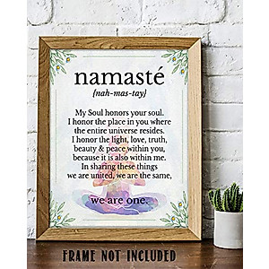Namaste Color"We Are One"- Inspirational Wall Art in Yoga Pose-8 x 10 Print Wall Art Ready to Frame. Home Décor, Office Décor & Wall Print. Motivational Quote- Perfect Gift to Share Your Beliefs.
