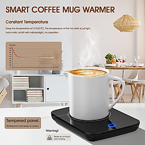 Misby Mug Warmer, Coffee Cup Warmer with Auto Shut Off, Gravity-Induction Coffee Warmer for Desk Use, Coffee Mug Warmer for Coffee Lovers Gift Keep Beverages Coffee Warmer (Black)