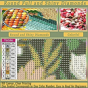 VeGuude Diamond Painting Kits for Adults Kids and Beginners,5D Green Leaves and Flowers DIY Diamond Dots Painting Art with Round Full Drill Diamond for Home Wall Decor and Gift(12x12inch/30x30cm)