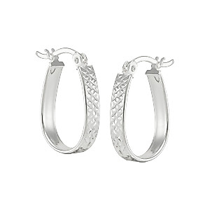 Silpada 'Ovalline' Textured Hoop Earrings in Sterling Silver