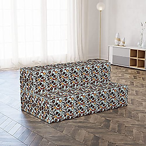 Ambesonne Dog Lover Foldable Mattress, Canine Breeds Love, 78.7" x 47.2", Multicolor