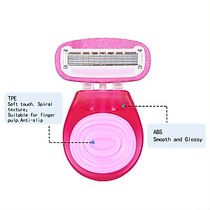 Mini 5 Blade Razor for Women, Disposable Shaving Razor Travel Size Toiletries, Extra Smooth Body Razor for Personal Hygiene Kit Essentials, with Travel Case (Mini Handle and 3 cartridge)